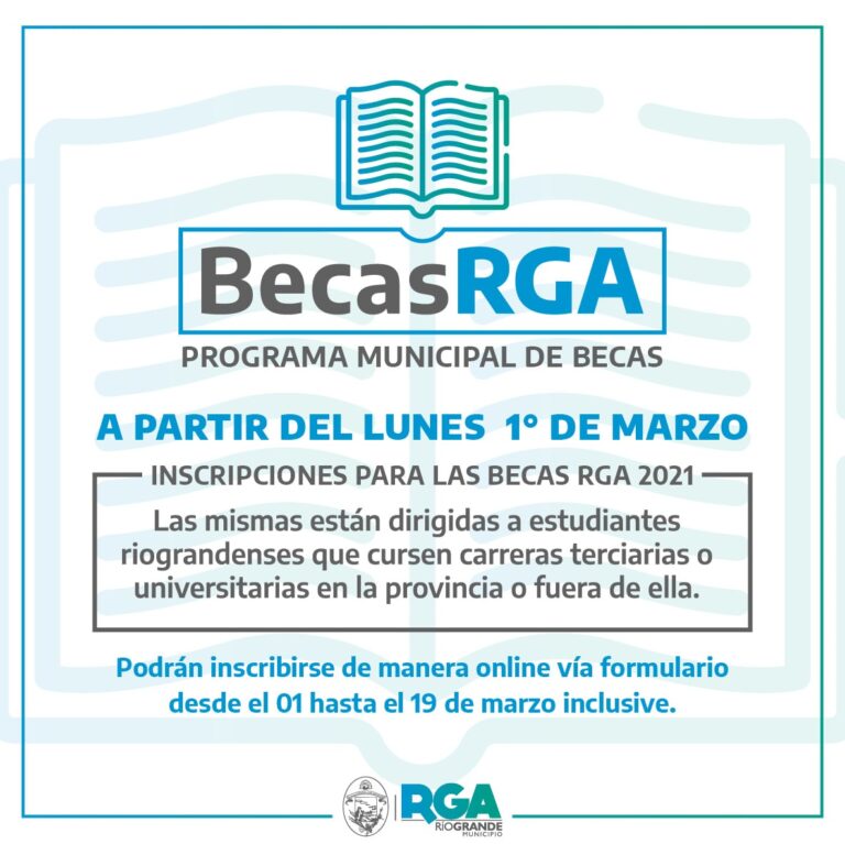 El Municipio abre las inscripciones para las “Becas RGA 2021” El Municipio abre las inscripciones para las “Becas RGA 2021”