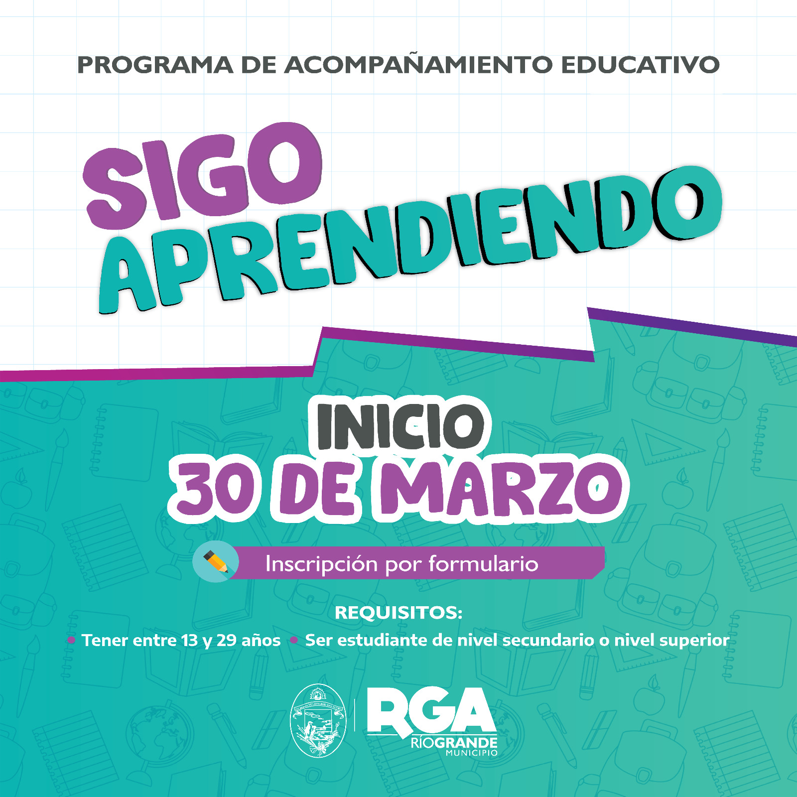Ya comenzaron las inscripciones de “Sigo Aprendiendo”